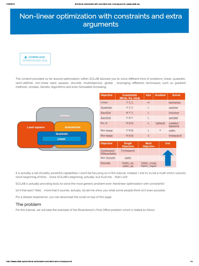 Non-Linear Optimization With Constraints and Extra Arguments | PDF ...