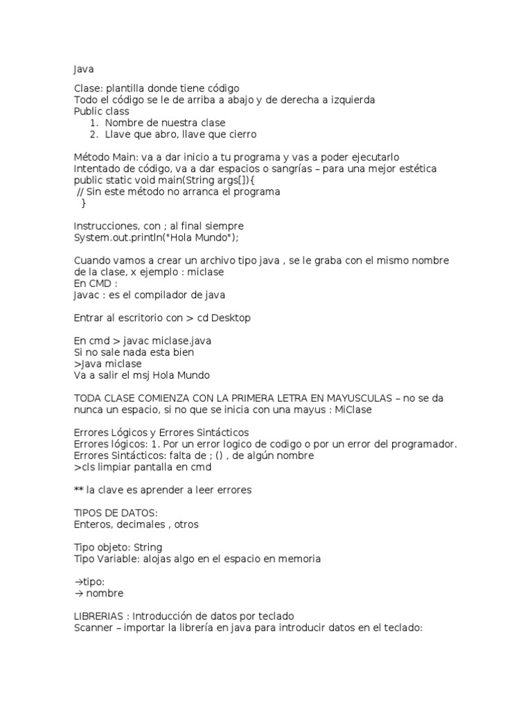 Java Explicación Básico | PDF