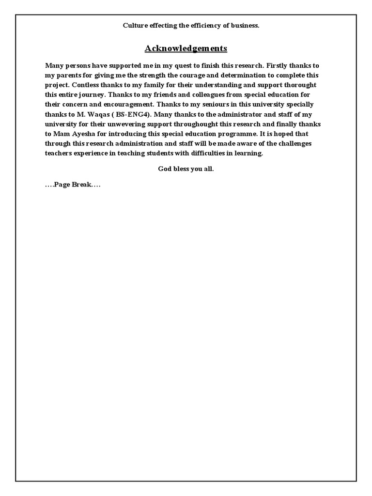 Acknowledgements | PDF | Career & Growth | Wellness