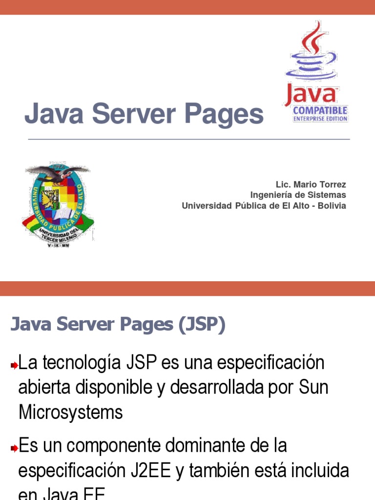05 JSP | PDF | Páginas del servidor Java | Java (lenguaje de programación)