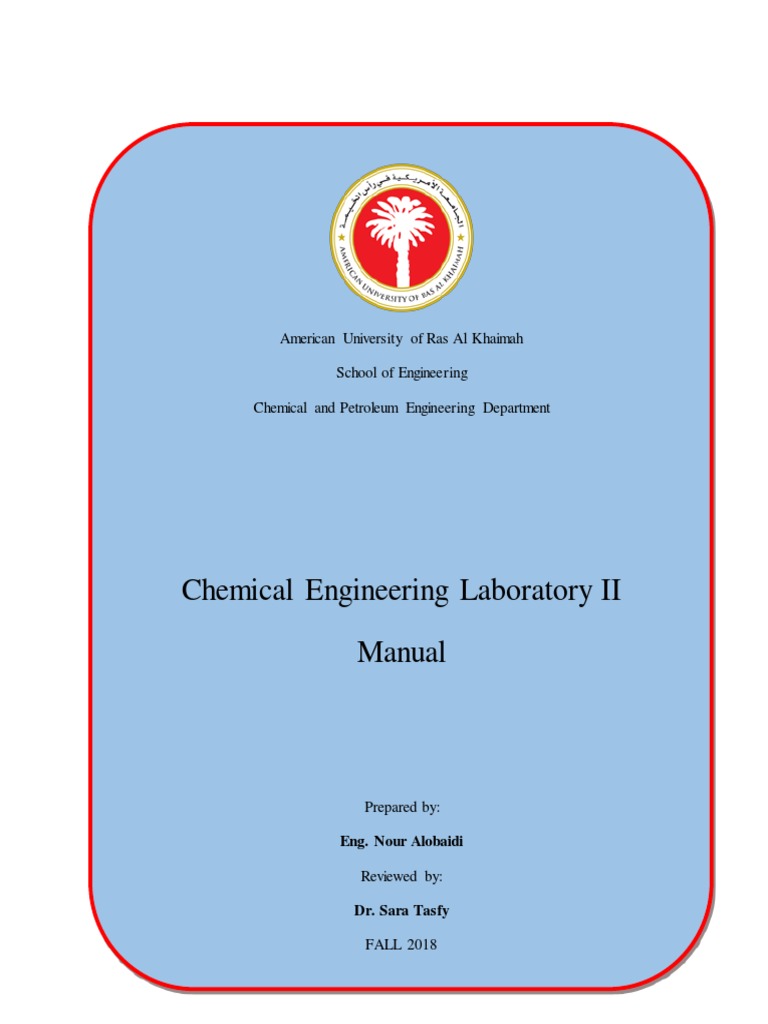 Chen 422 Student Manual 28oct2018 Pdf Pdf Chemical Reactor
