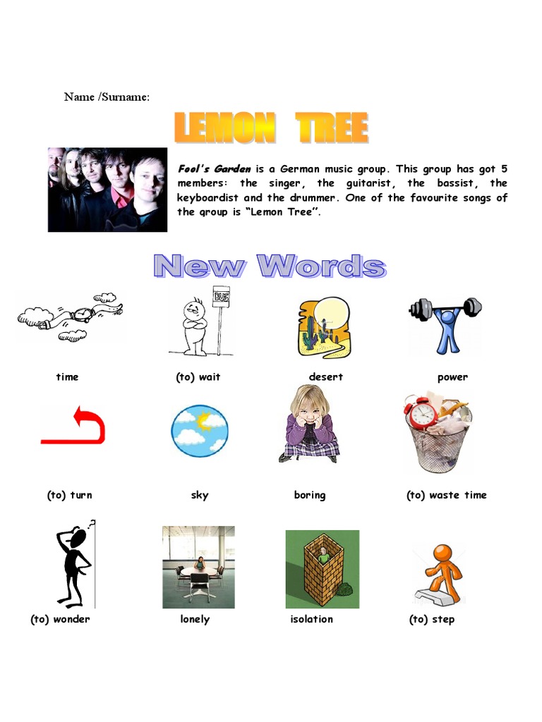 Vocabulary Lemon Tree | PDF