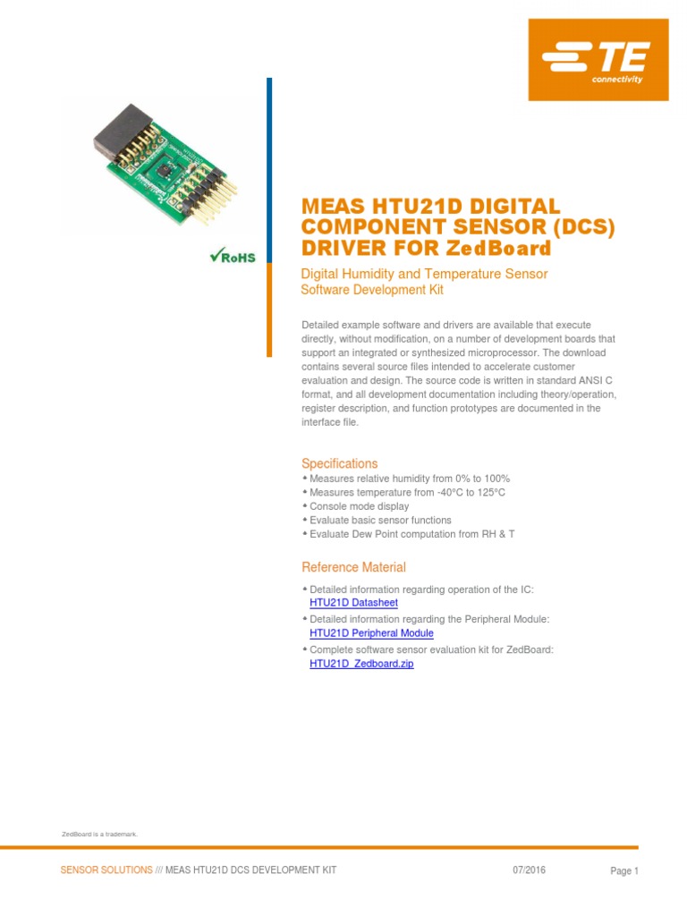 Meas Htu21D Digital Component Sensor (DCS) Driver For Zedboard | PDF | Command Line Interface ...