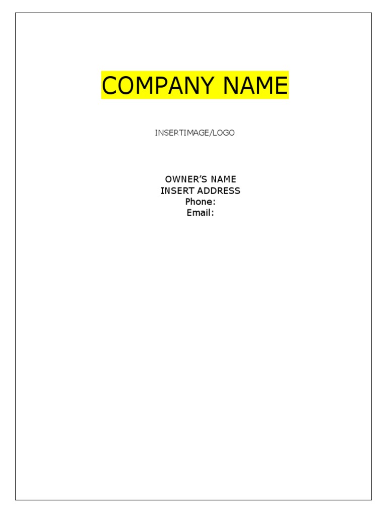 Company Name: Owner'S Name Insert Address Phone: Email | PDF | Airlines ...