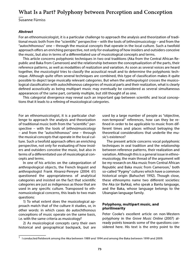 What Is A Part Polyphony Between Perception and Co | PDF | Singing ...