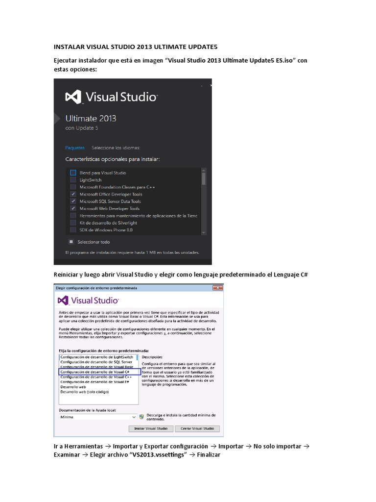 Instalar Visual Studio 2013 | PDF
