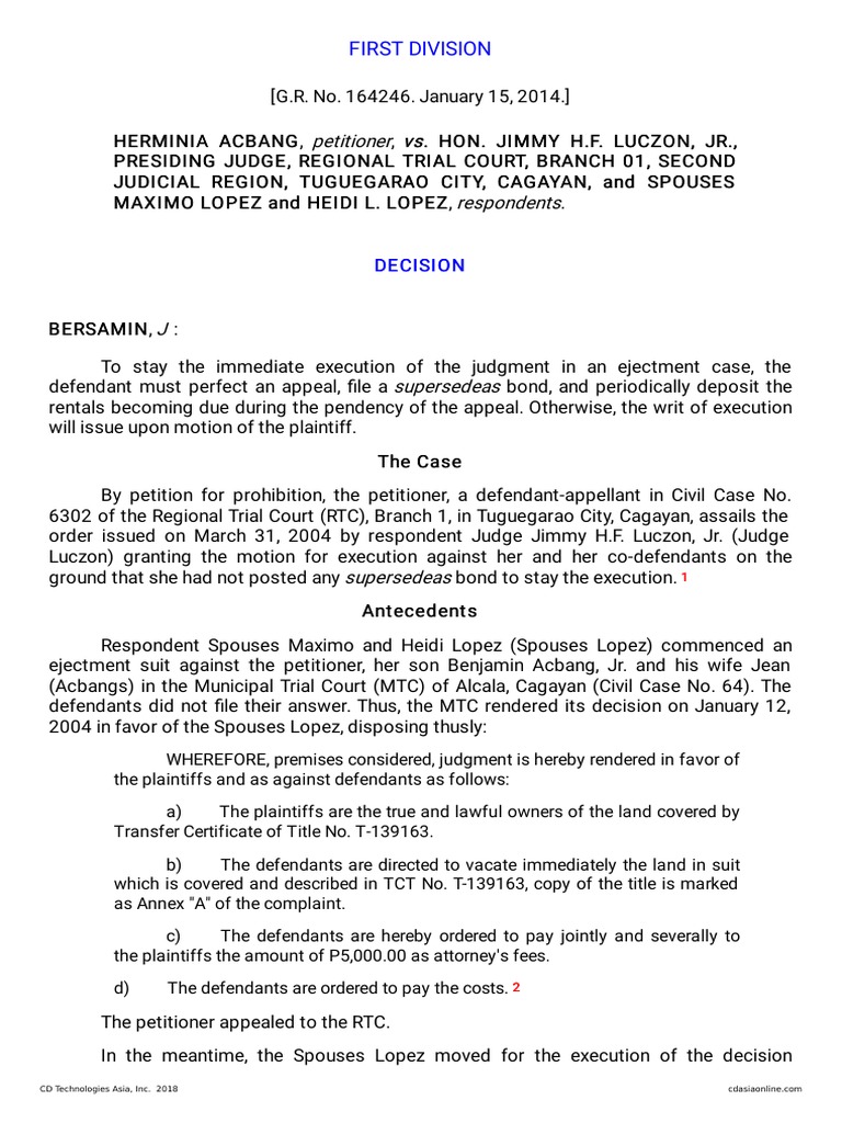 Analysis of the Requirements and Procedures for Staying the Immediate ...