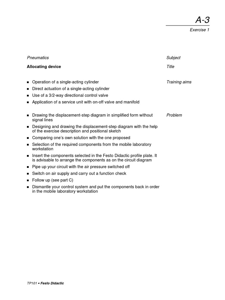 Allocating Device: TP101 Festo Didactic | Download Free PDF | Cylinder ...