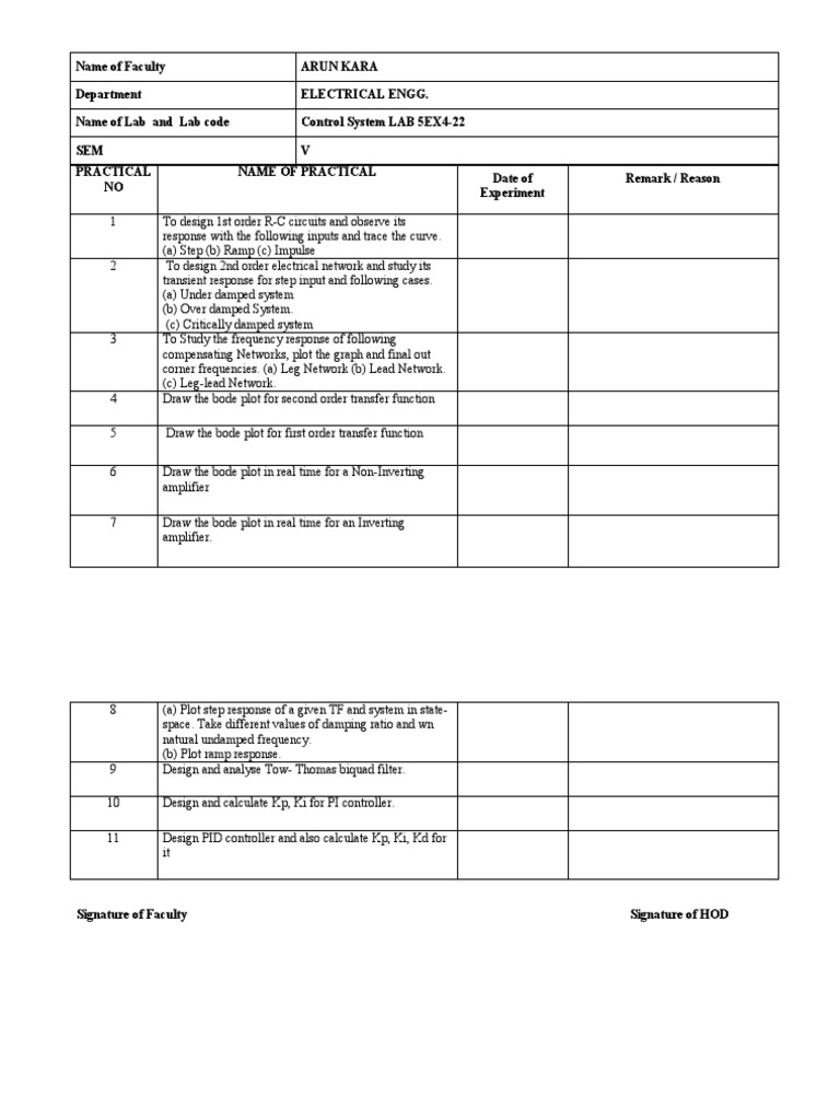 Control System Lab | PDF