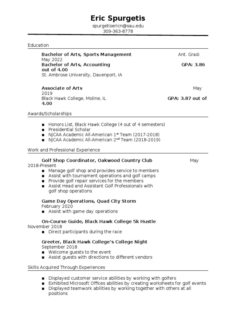 Practicum Resume Final Draft | PDF