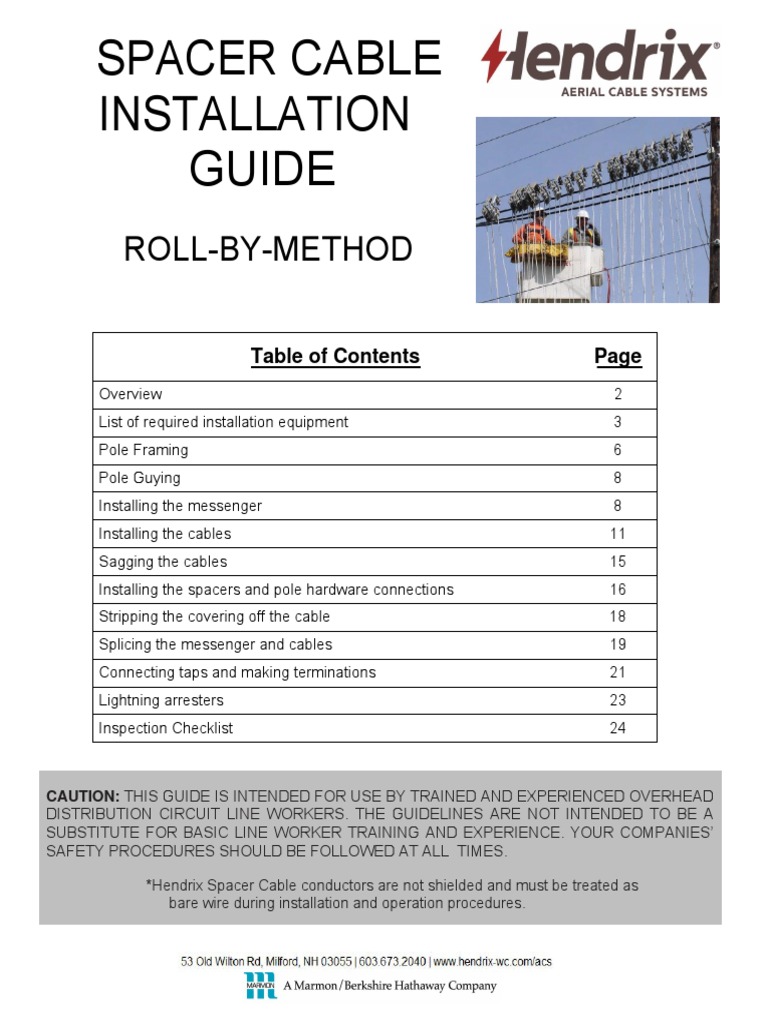Hendrix Spacer Cable Installation Guide | PDF | Insulator (Electricity ...