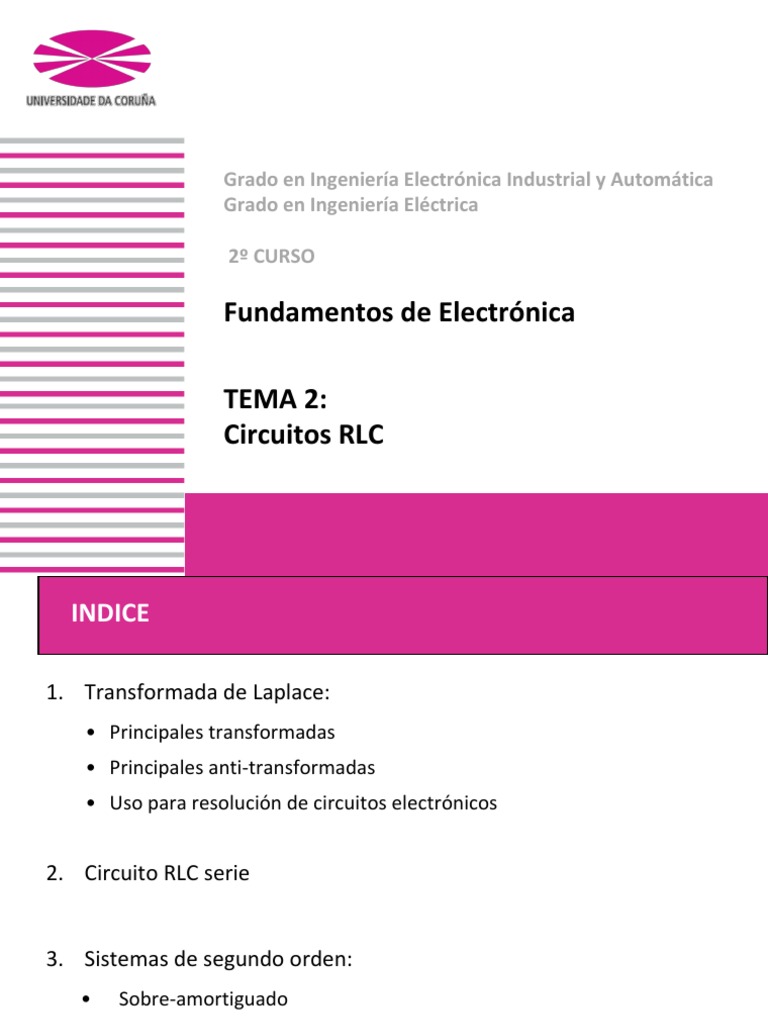 Tema 2 - Circuitos RLC PDF | PDF | Transformada de Laplace | Ecuaciones