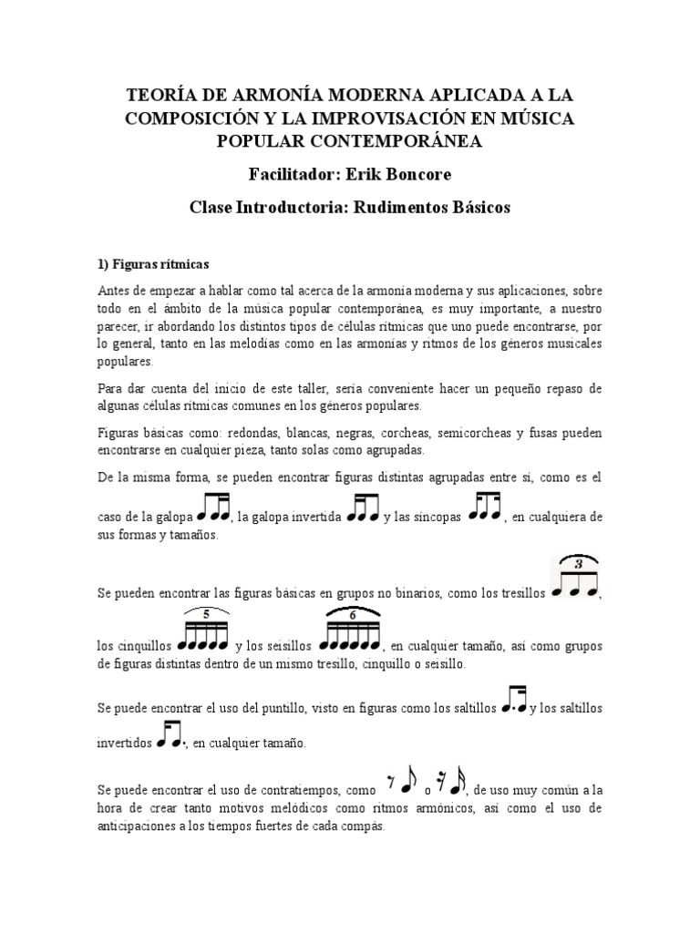 Guía 0 - Rudimentos Básicos | PDF | Acorde (Música) | Intervalo (música)