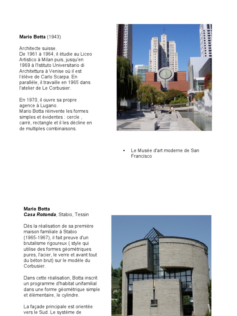 Mario Botta : Architecte de l'Essentiel | PDF | Art