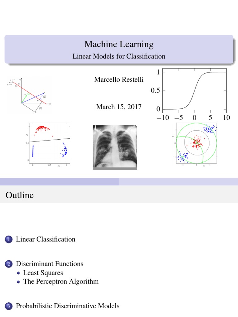 Machine Learning: Linear Models For Classification 1 | Download Free ...
