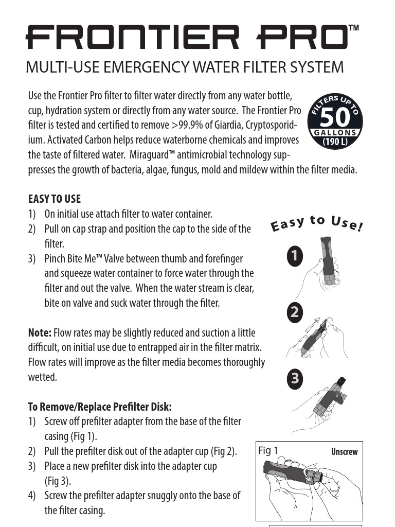 Frontier Pro insert фильтр | PDF | Water | Nature