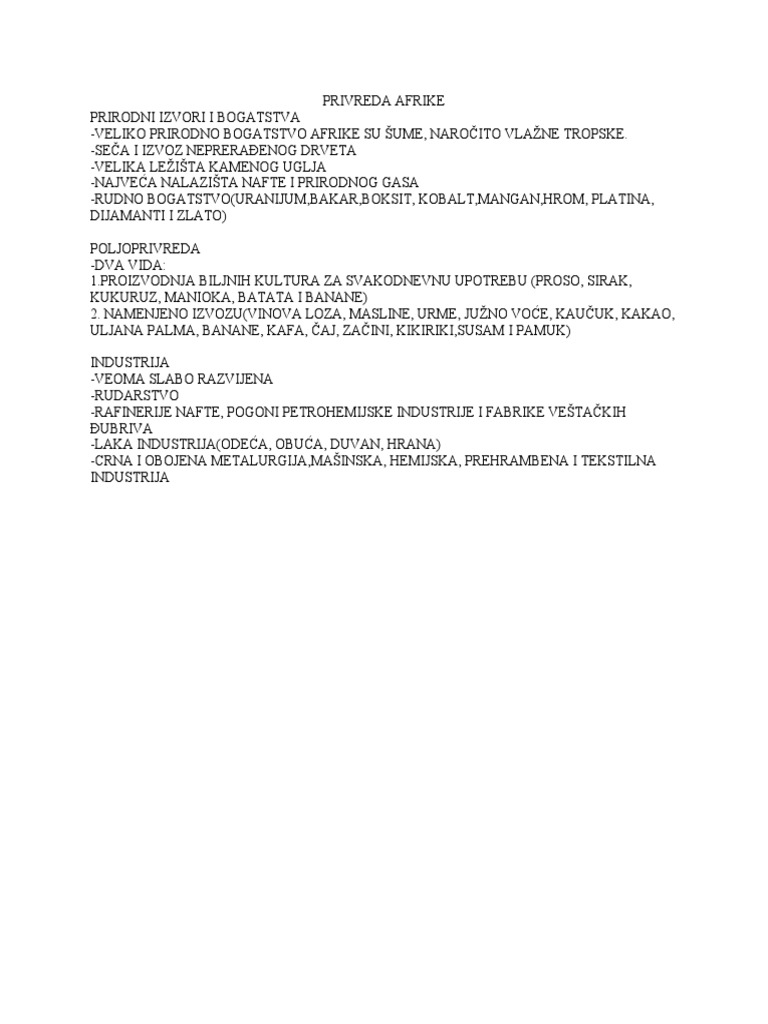 Privreda Afrike | PDF