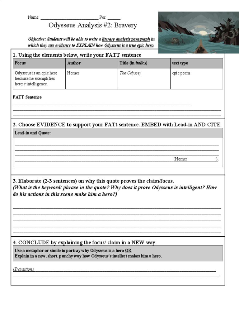 Odysseus Analysis 2 Bravery | PDF | Hero | Homer