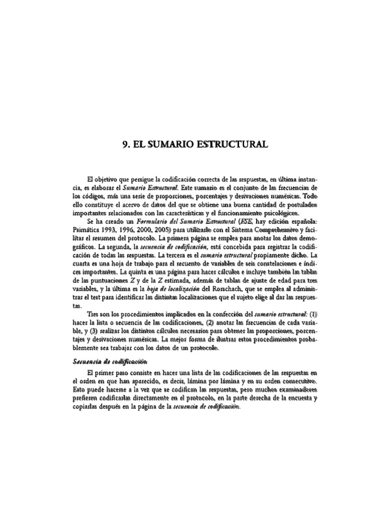 Exner 2001 - El Sumario Estructural | PDF | Naturaleza