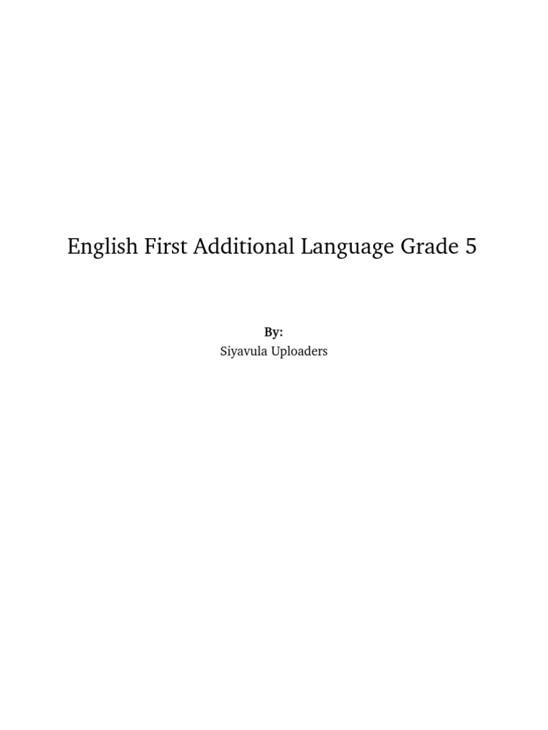 English First Additional Language Grade 5 1.1 PDF | PDF | Vocabulary ...
