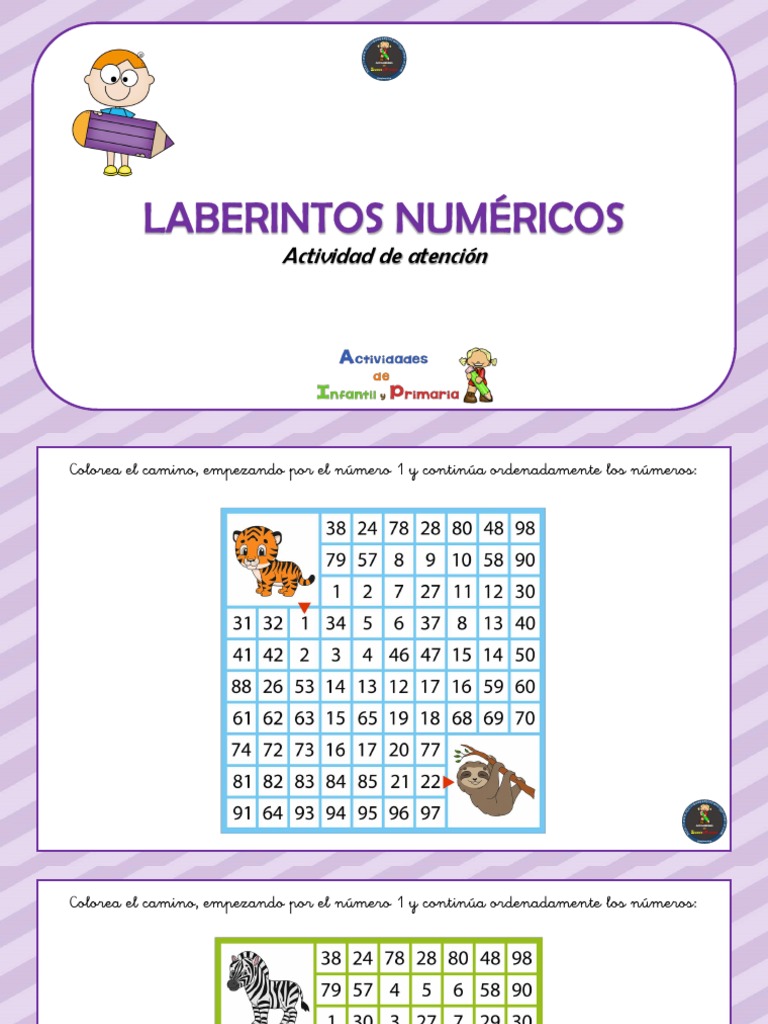 Laberintos Numéricos para Niños | PDF