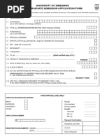 University of Zimbabwe Postgraduate Application | PDF | Academic Degree ...