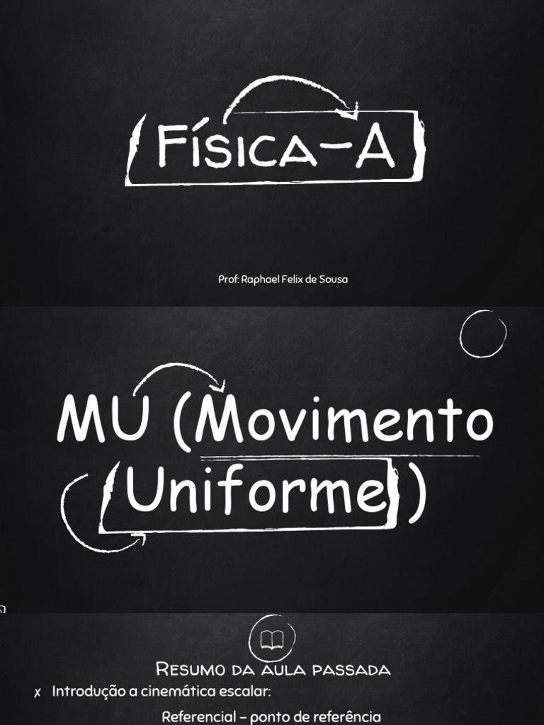MU e MUV - Física A PDF | PDF | Deslocamento (vetor) | Velocidade