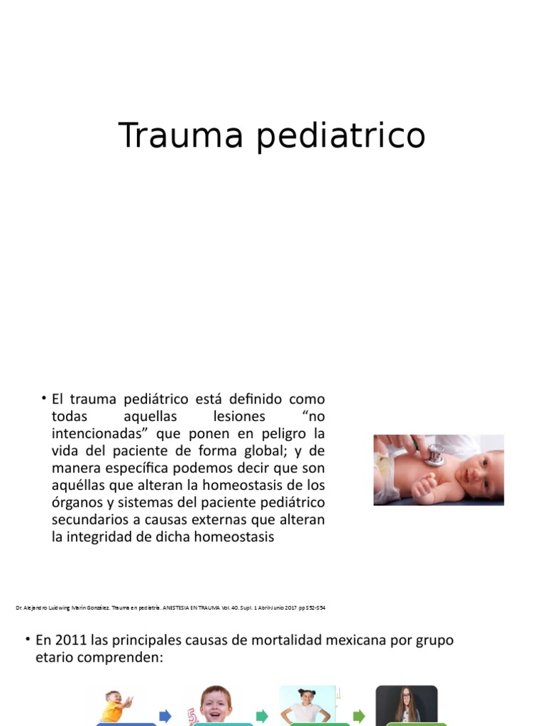 Trauma pediátrico: causas y manejo médico | PDF | Lesión | Choque ...