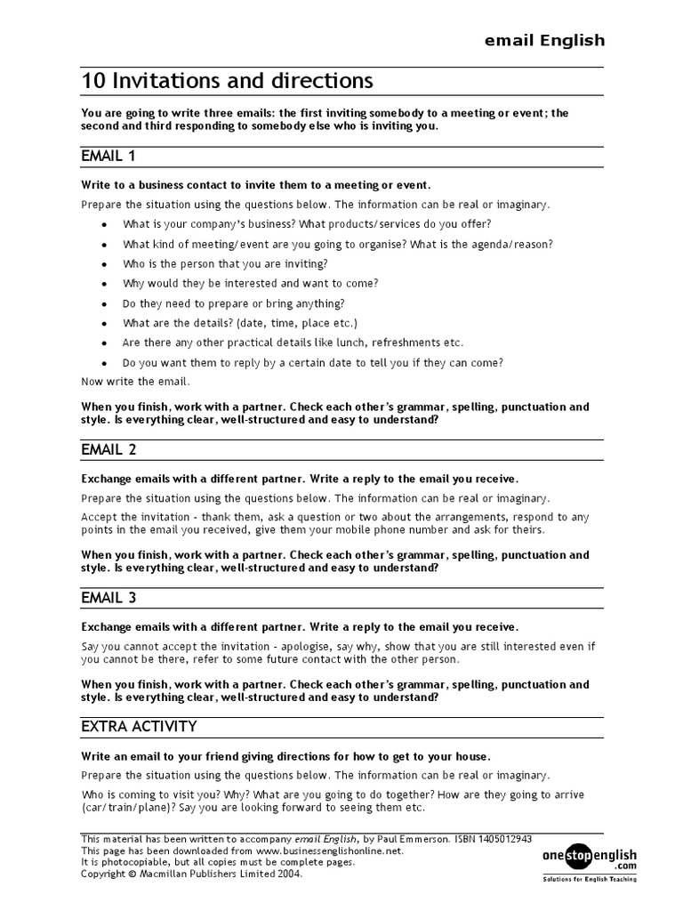 Invitations and Directions PDF | PDF