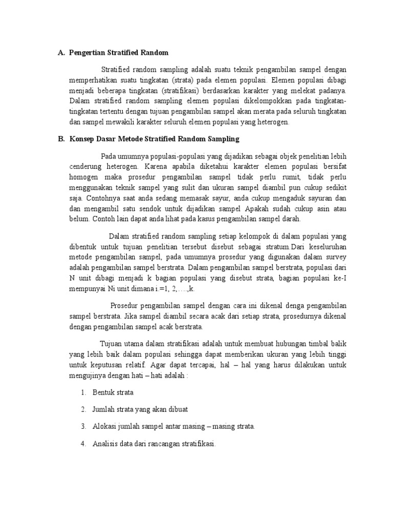 4 - Stratified Random Sampling | PDF