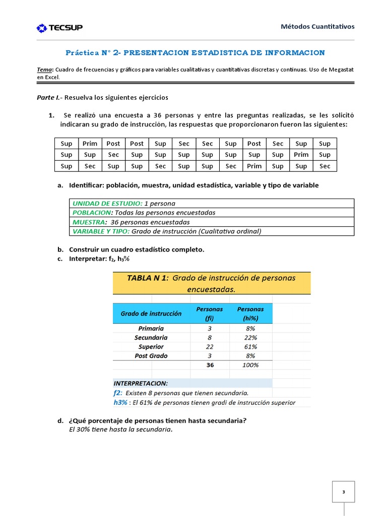 Práctica 2 - METODOS CUANTITATIVOS Angie Alva | PDF | Estadísticas ...