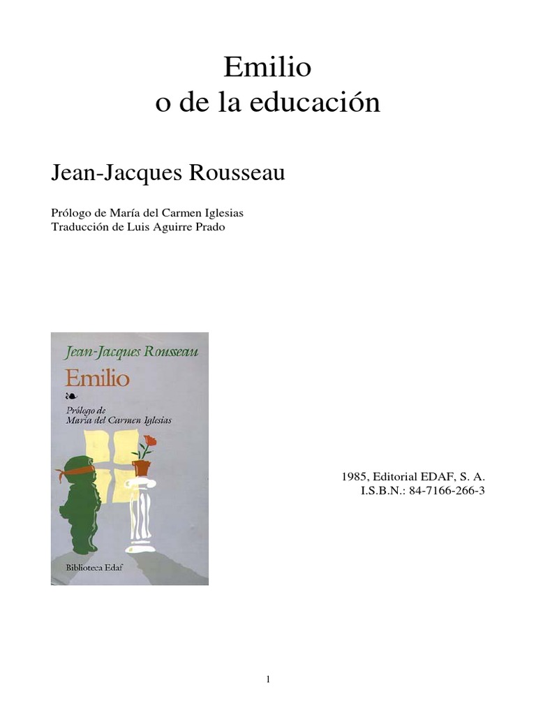 Emilio o de la educación: Jean-Jacques Rousseau | Felicidad y autoayuda ...