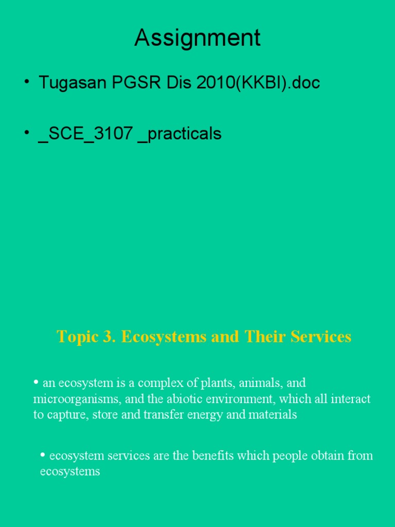 Ecosystem Services and Biodiversity Explained | PDF | Ecosystem ...