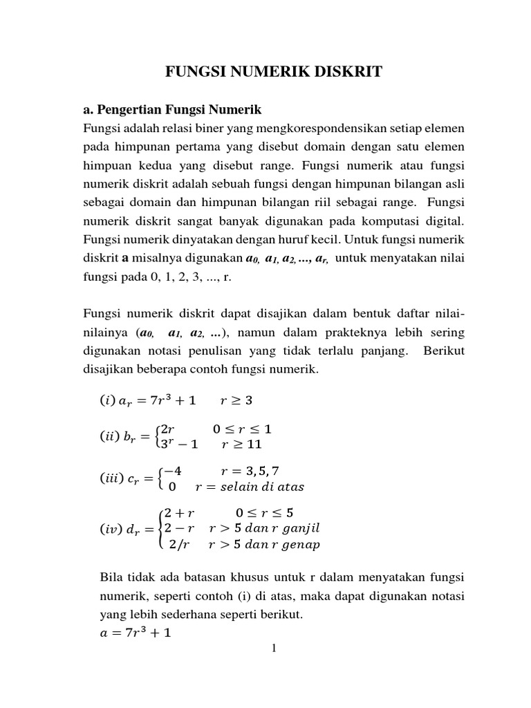 Fungsi Numerik PDF | PDF