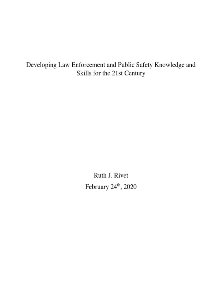 Reflection On Developing Law Enforcement Public Safety Knowledge Skills ...