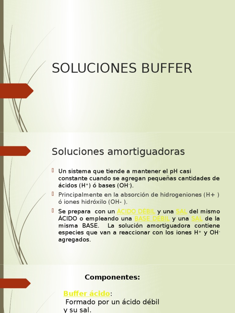 Soluciones Buffer | PDF | Solución tampón | Ácido