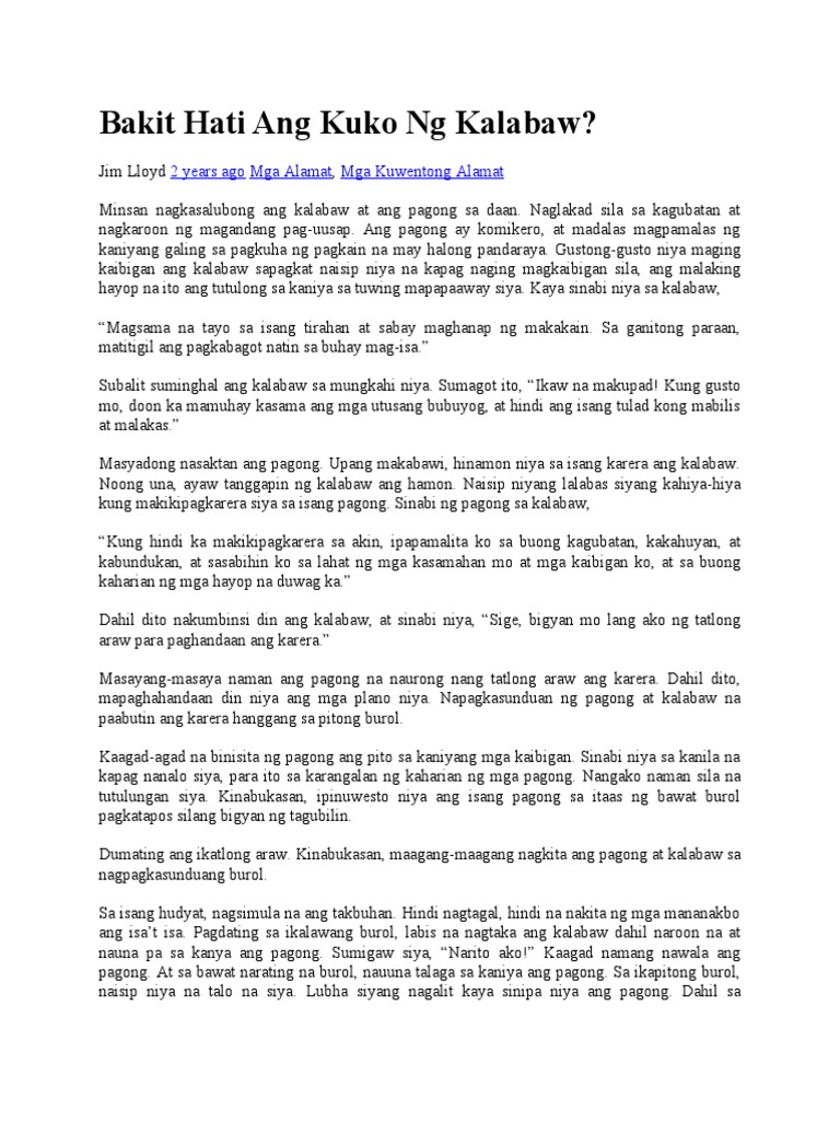Bakit Hati Ang Kuko NG Kalabaw | PDF