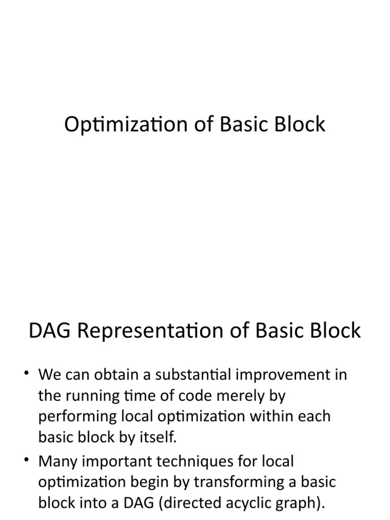 Optimization of Basic Block | PDF | Program Optimization | Applied ...