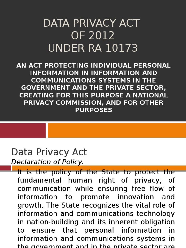 Data Privacy Act of 2012 Overview | PDF | Privacy | Information Privacy