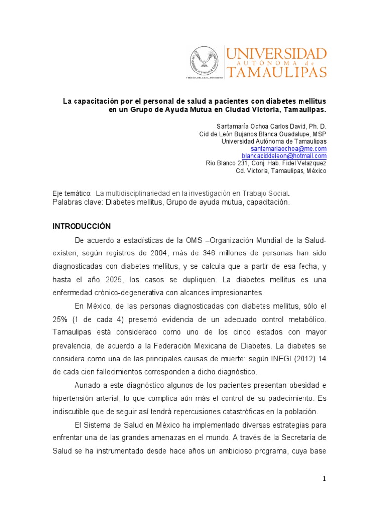 Capacitación en Diabetes para Pacientes | PDF | Diabetes | Aprendizaje