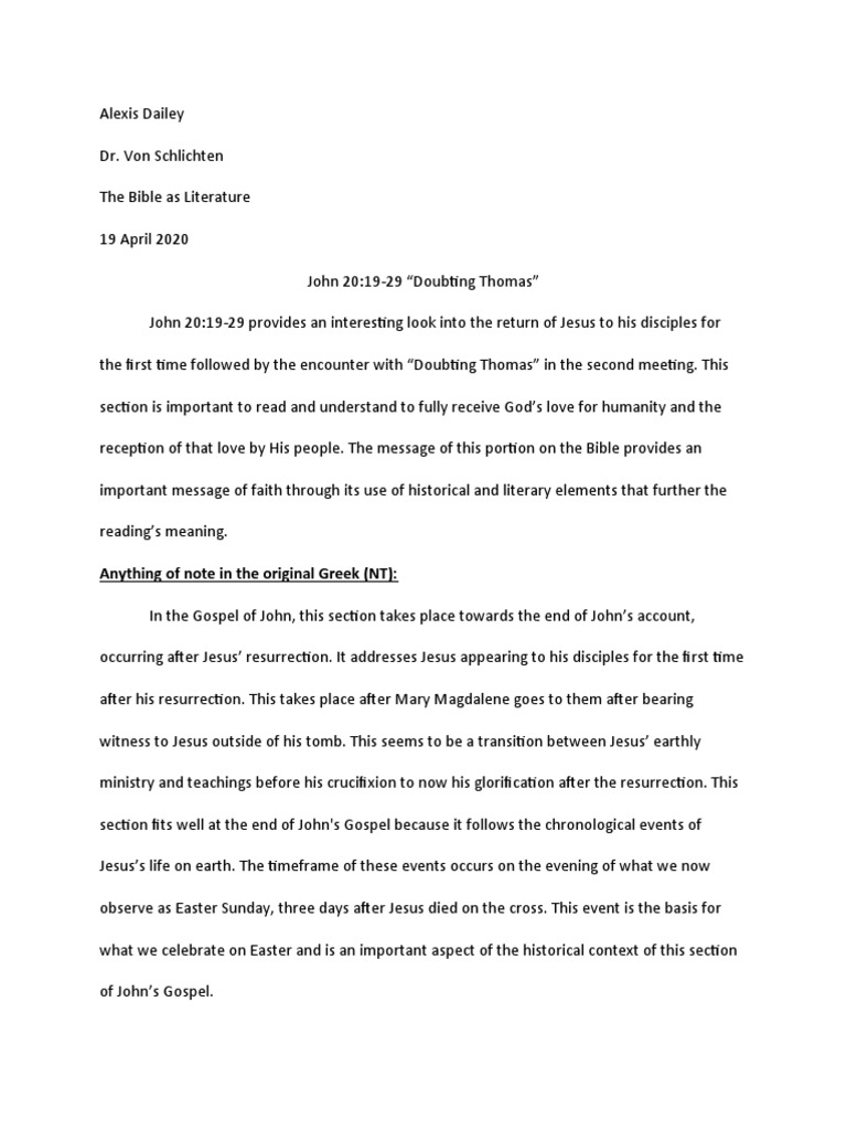 Exegetical Paper | Download Free PDF | Gospel Of John | Resurrection Of ...