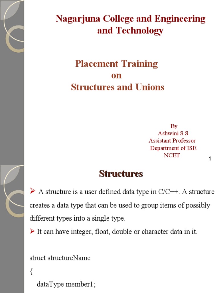 Structures and Unions | PDF | Notation | Software Engineering