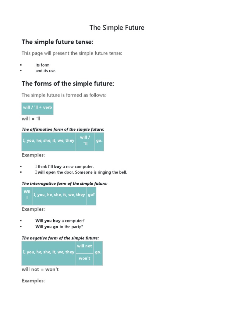 The Simple Future | PDF