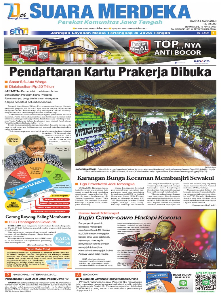 Suara Merdeka 13 April 2020 PDF | PDF