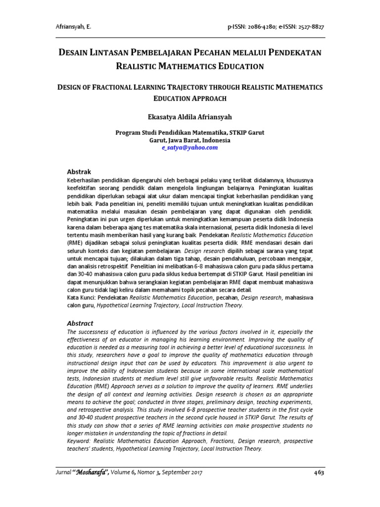 Desain Lintasan Pembelajaran Pecahan Melalui Pende | PDF | Karier ...