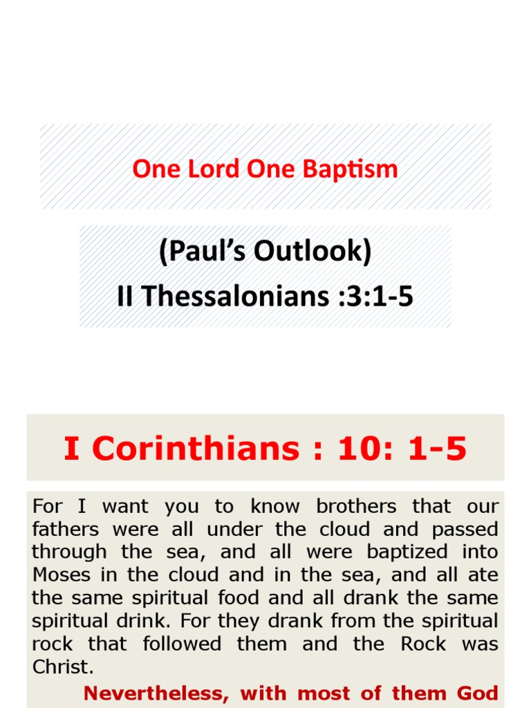 One Lord One Baptism | PDF | Paul The Apostle | Jesus