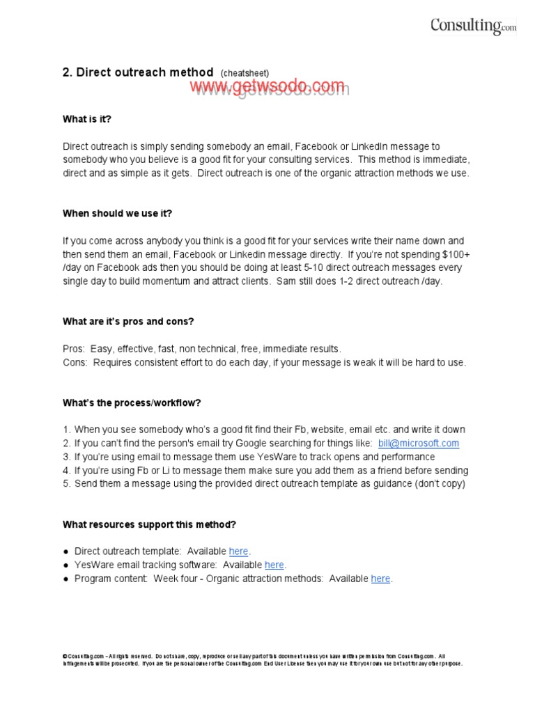 B) Direct Outreach Method | PDF