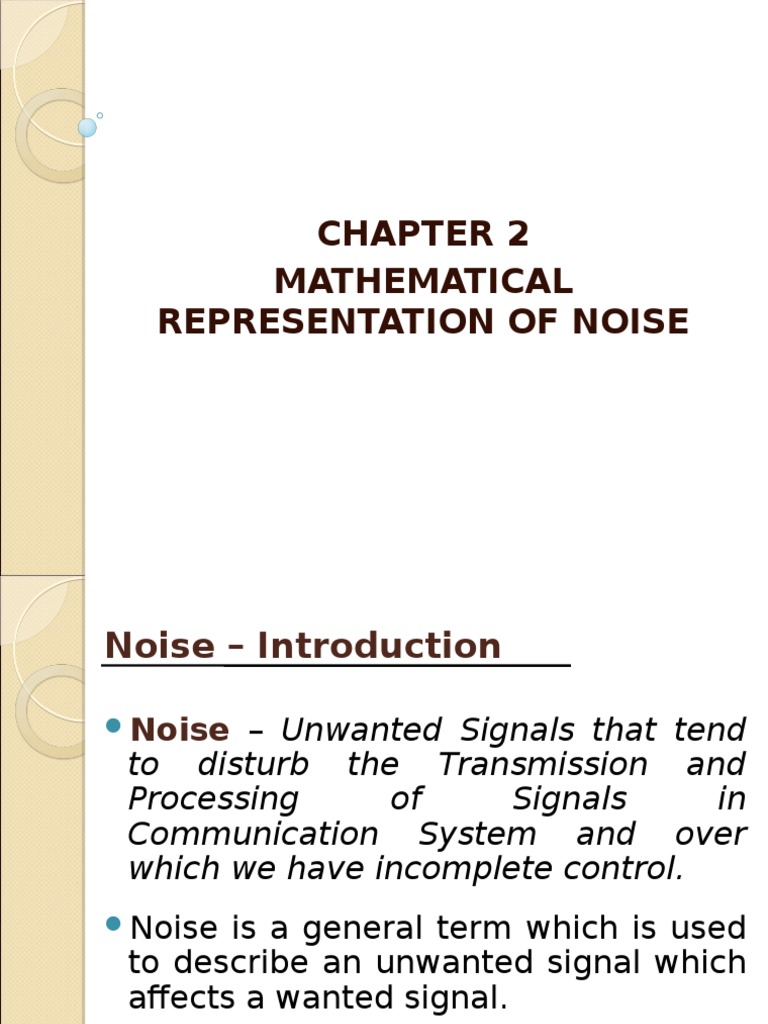 Mathematical Representation of Noise | PDF | Signal To Noise Ratio ...