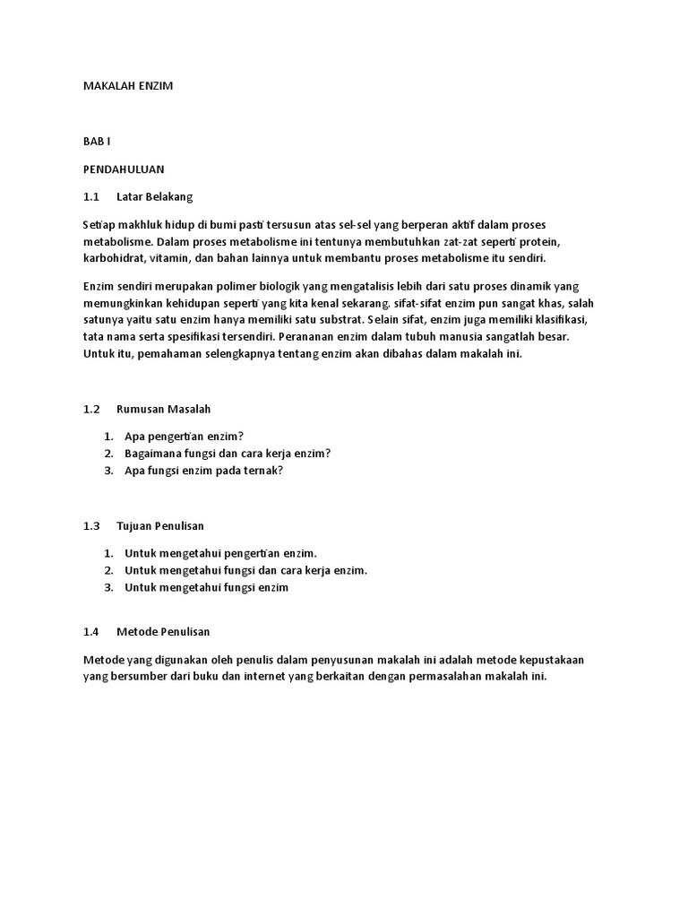 Makalah Enzim | PDF | Pengembangan Diri | Kesehatan Holistik