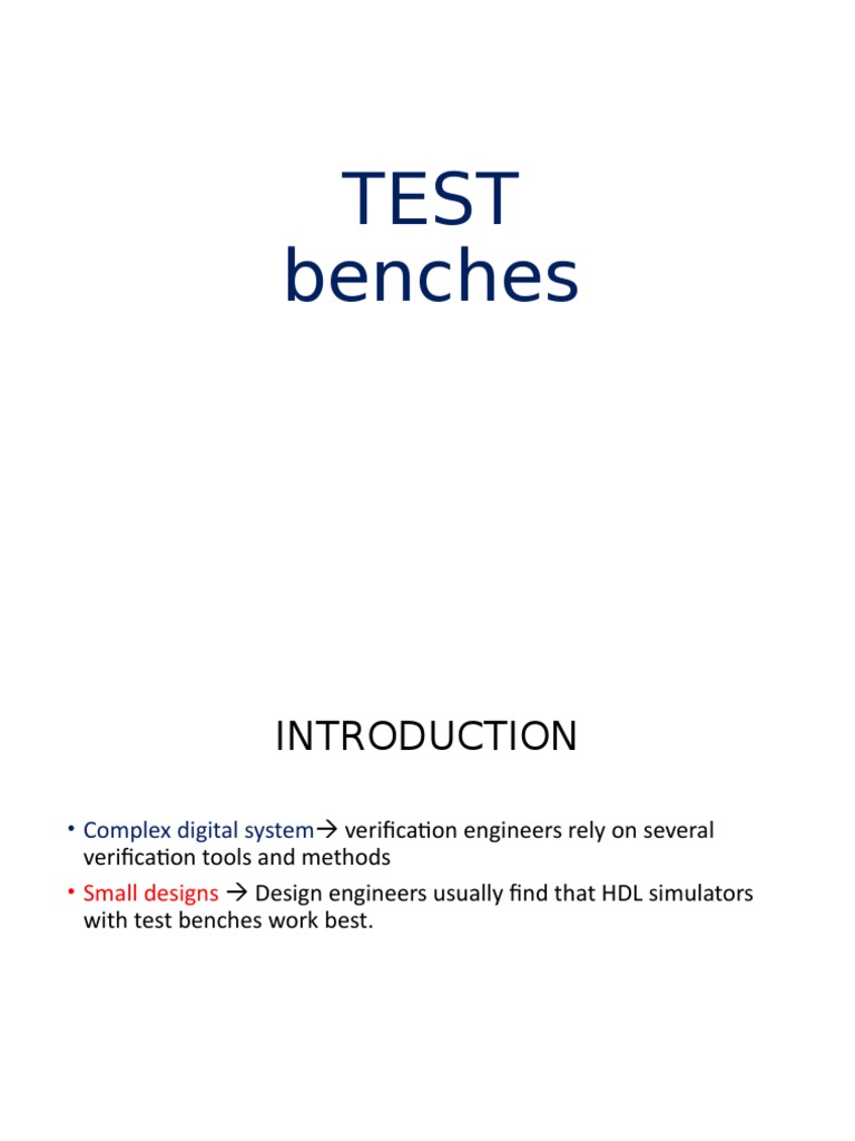 2.1 Test-Bench | PDF | Hardware Description Language | Systems Engineering
